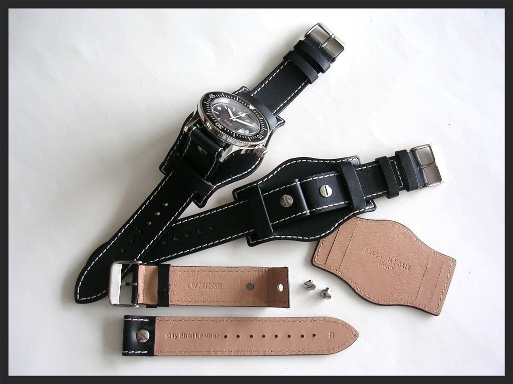 Black Rivet BUND NATO army Flieger German Pilot watchband IW SUISSE 18 ...